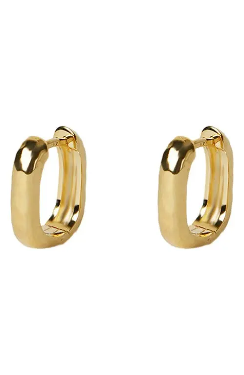 Argento Vivo Oblong Huggie Hoop Earrings - Gold