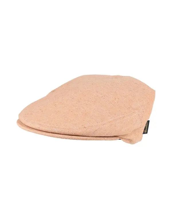 Borsalino Flat Cap Salmon Linen, Silk And Wool