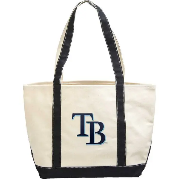 LOGO BRANDS Tampa Bay Rays Canvas Tote Bag - Navy