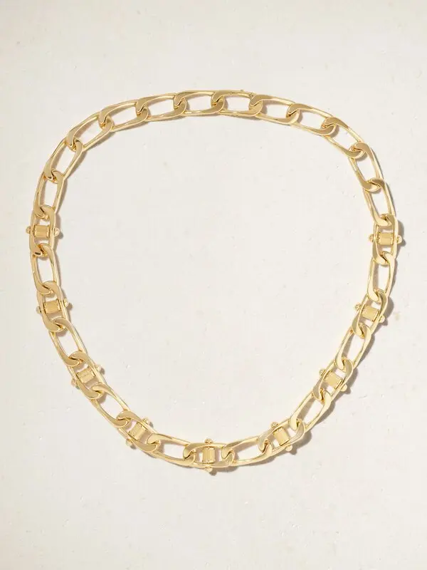 FOUNDRAE Pierced Curb 18-karat Chain Necklace - Gold