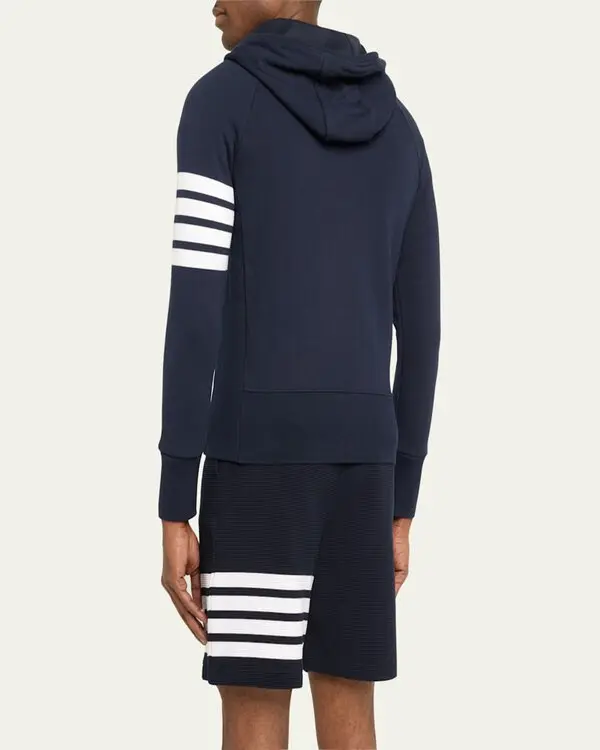 Thom Browne Four-stripe Zip Hoodie - Navy