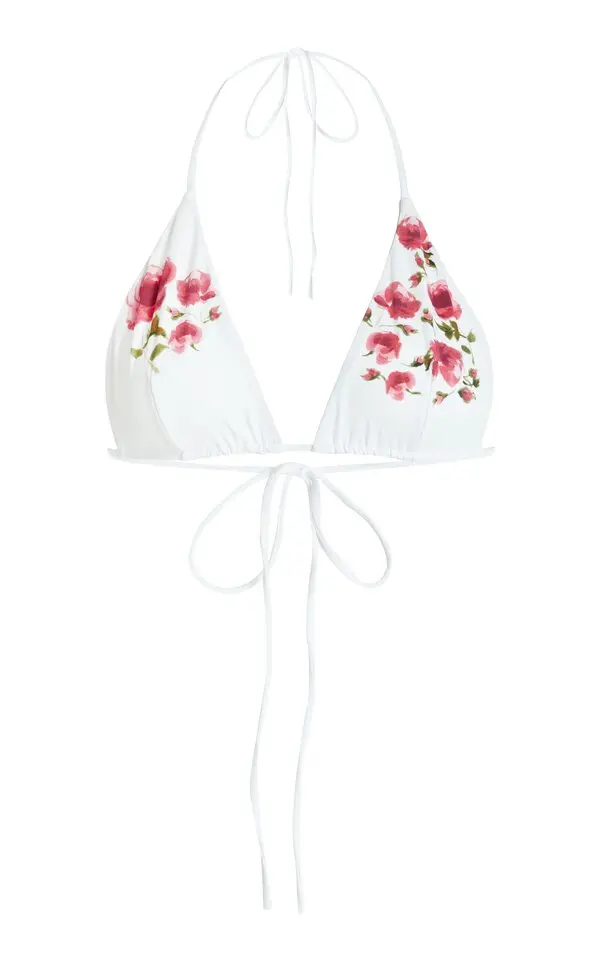 Magda Butrym Floral Triangle Bikini Top - Print