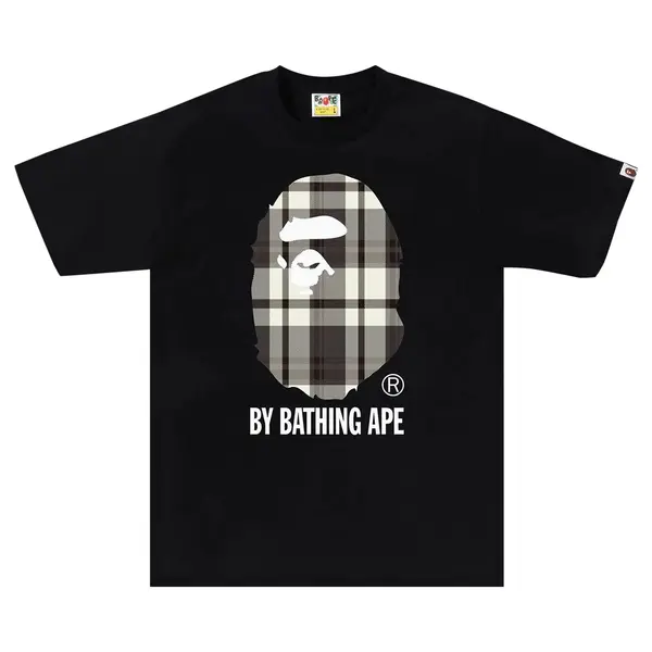 A BATHING APE Check Bathing Ape Tee - Black