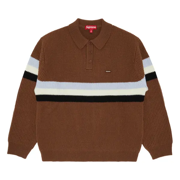 Supreme Small Box Polo Sweater 'dark - Brown
