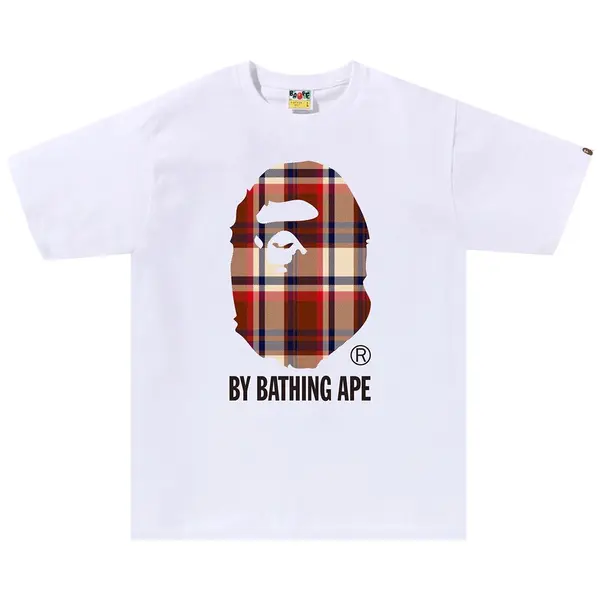 A BATHING APE Check Bathing Ape Tee - White