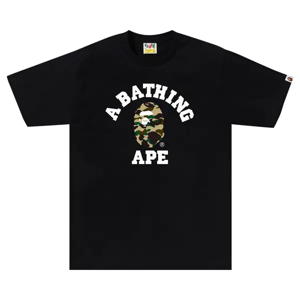 A BATHING APE 1st Camo College Tee /yellow - Black