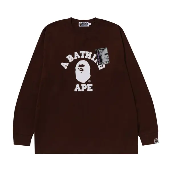 A BATHING APE Mad Face College Long-sleeve Tee