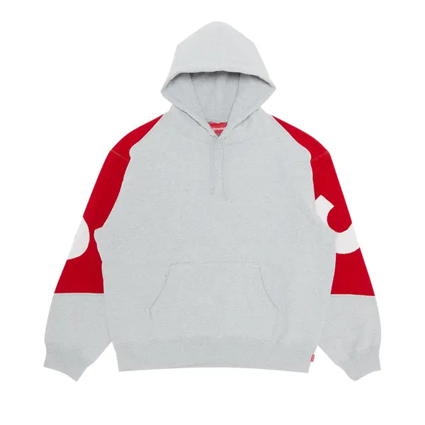 Supreme Big Logo Jacquard Hooded Sweatshirt - Grey