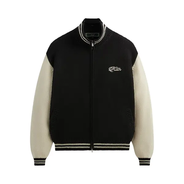Kith Wyona Full Zip Varisity Sweater - Black