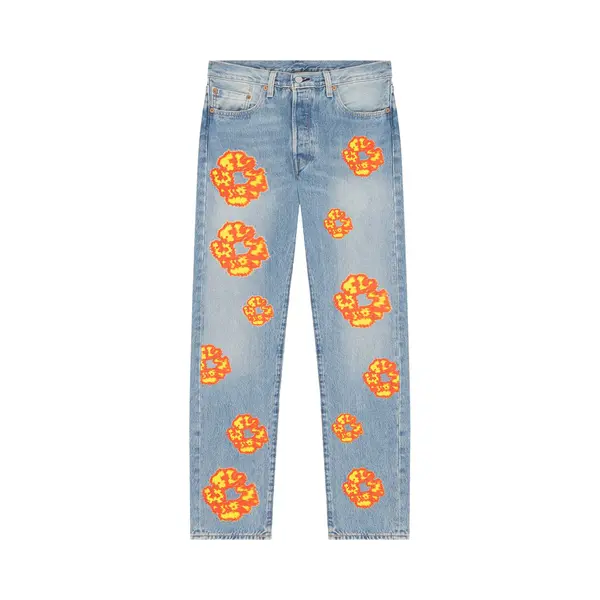 DENIM TEARS X Offset Printed Jeans - Blue