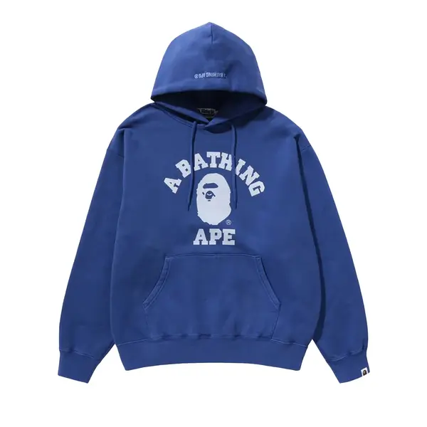 A BATHING APE College Overdye Pullover Hoodie - Blue