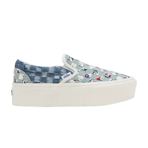 VANS Classic Slip-on Stackform Woven Denim Floral - Blue