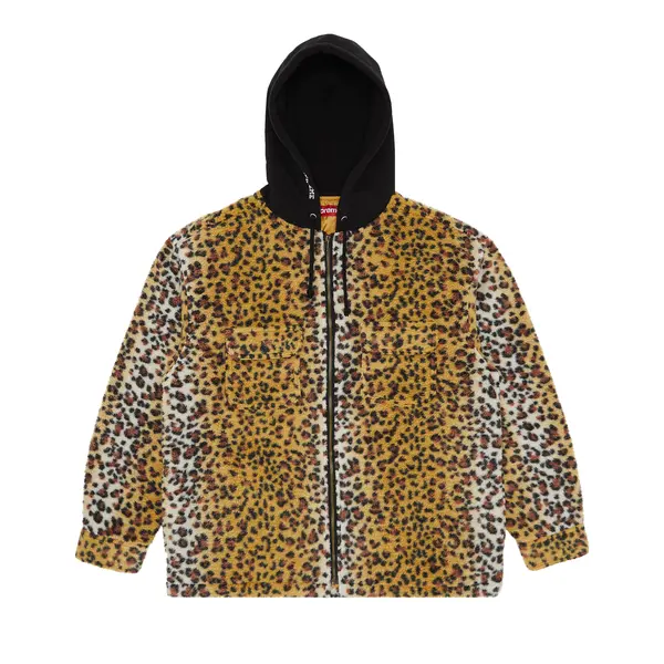 Supreme Fleece Zip Up Hooded Shirt - Brown