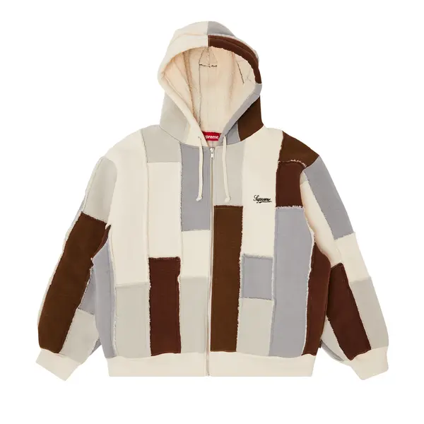 Supreme Faux Shearling Zip Up Hooded Sweatshirt