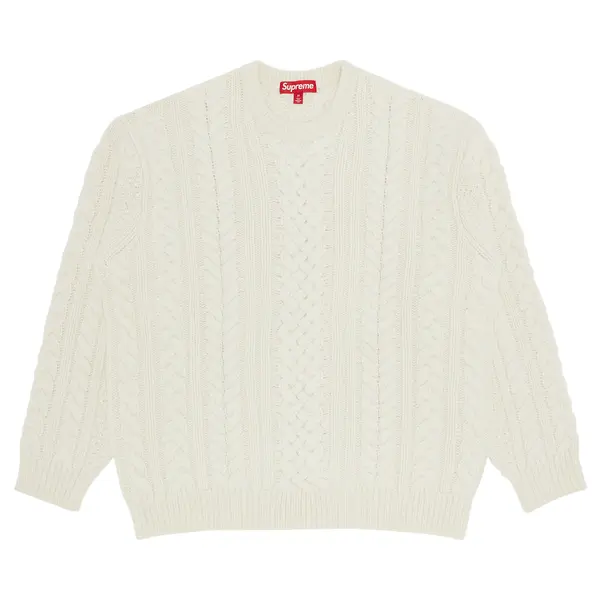 Supreme Appliqué Cable Knit Sweater - Cream