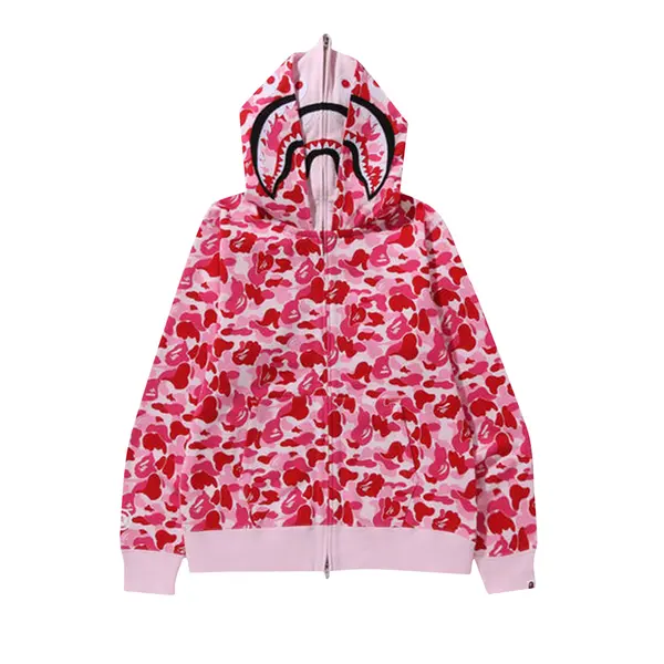 Bape Abc Camo Double Shark Full Zip Hoodie - Pink | Editorialist