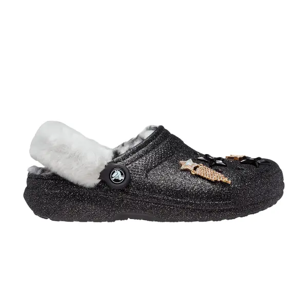 CROCS Classic Lined Glitter Clogs - Black