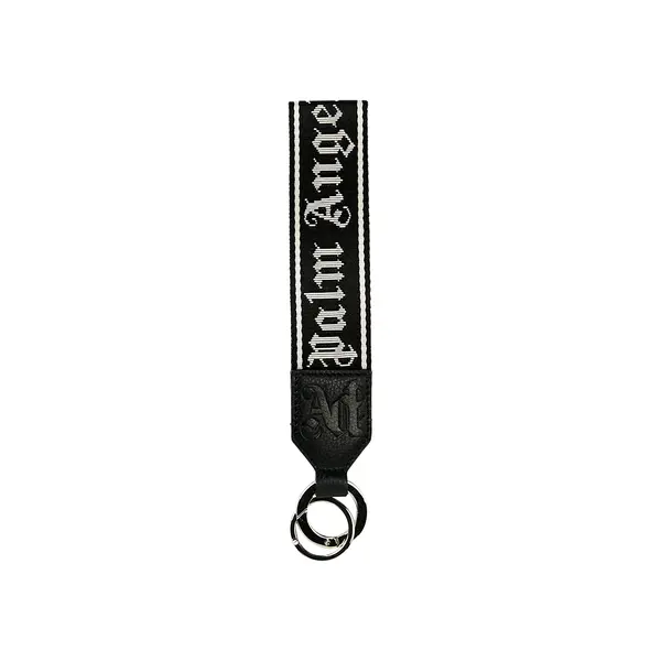 Palm Angels Logo Strap Key Ring /grey - Black
