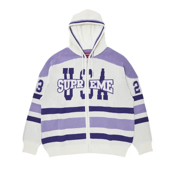 Supreme Usa Zip Up Hooded Sweater - White