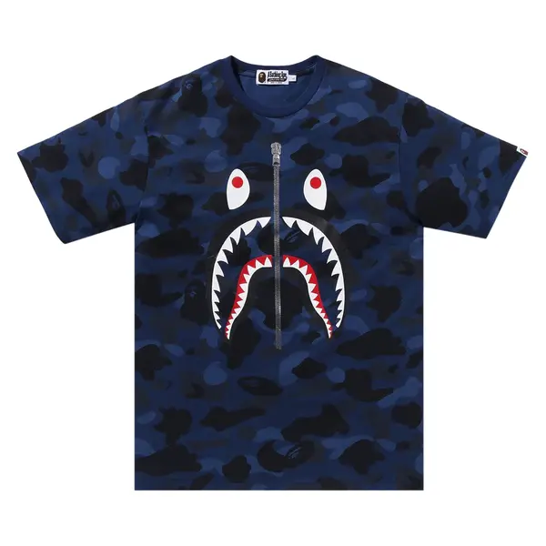 A BATHING APE Color Camo Shark Tee 'navy - Blue