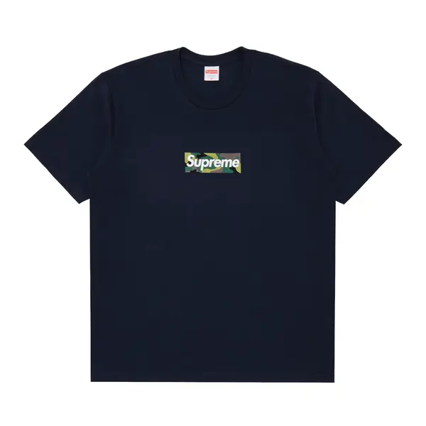 Supreme Box Logo Tee 'Navy Blue Editorialist