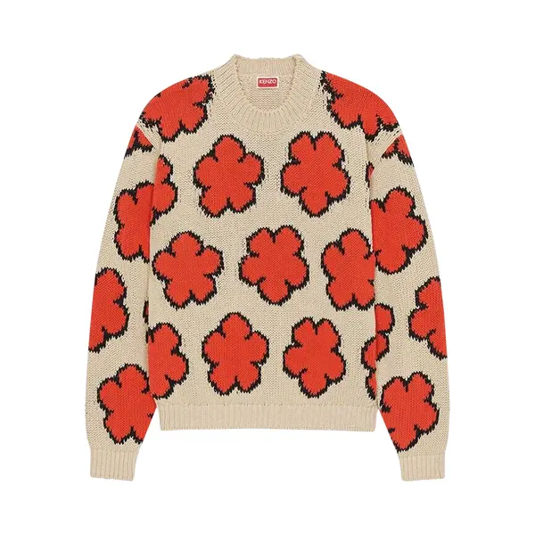 Kenzo Boke Flower Intarsia Knit Jumper - Red