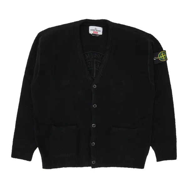 Supreme X Stone Island Bouclé Cardigan - Black