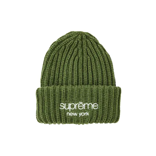 Supreme Classic Logo Chunky Ribbed Beanie - Green