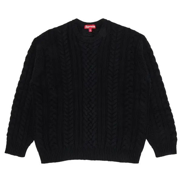 Supreme Appliqué Cable Knit Sweater - Black