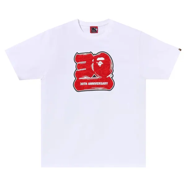 A BATHING APE 30th Anniversary Tee #2 /red - White