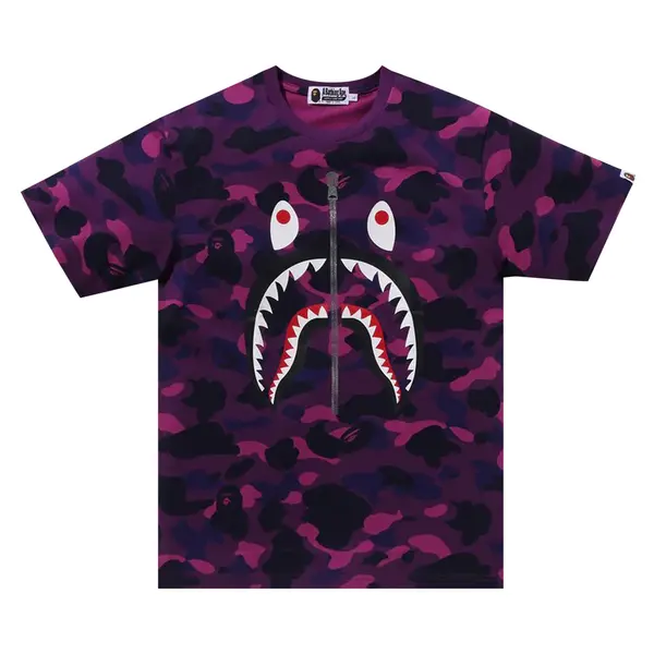 A BATHING APE Color Camo Shark Tee - Purple