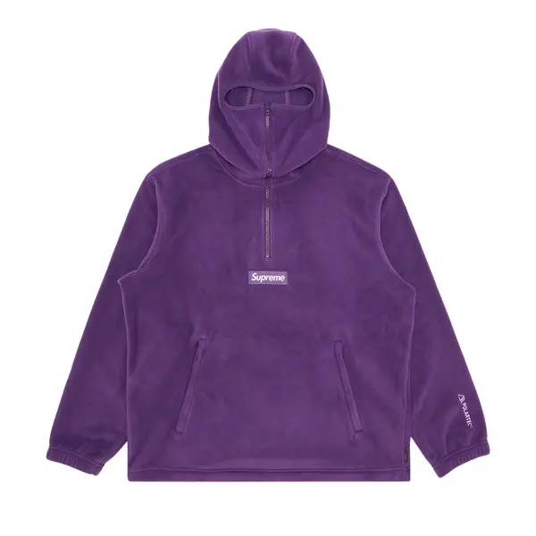 Supreme Polartec Facemask Half Zip Hooded Sweatshirt 'dark - Purple