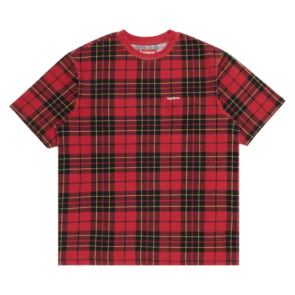 Supreme Short-sleeve Pocket Tee 'plaid - Red