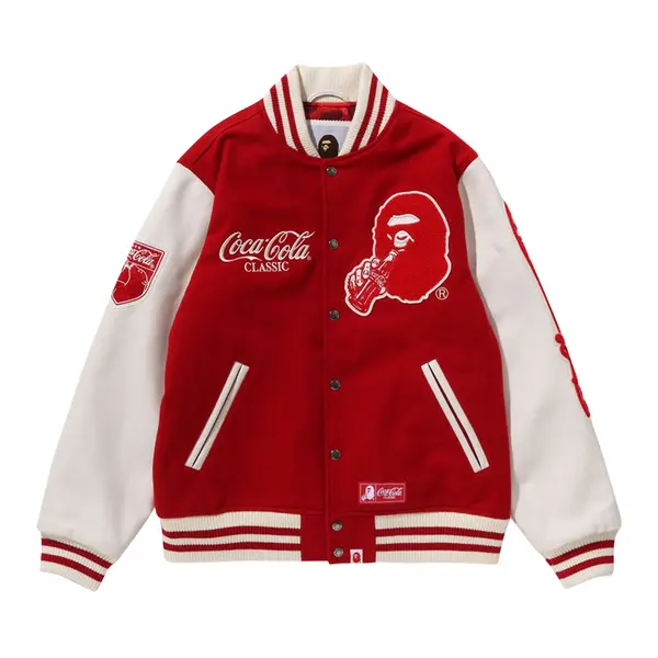 A BATHING APE X Coca-cola Varsity Jacket - Red