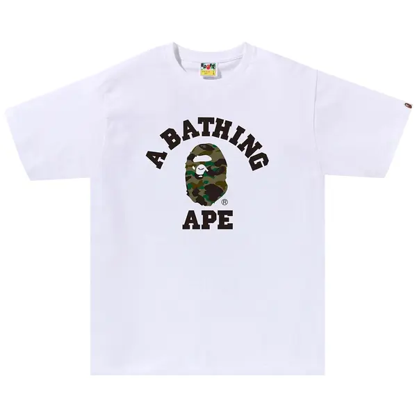 A BATHING APE 1st Camo College Tee /green - White