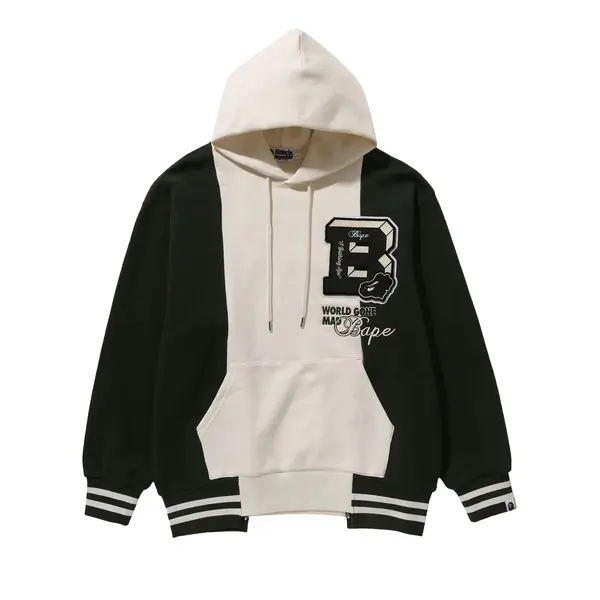 A BATHING APE Badges Color Blocking Hoodie - White