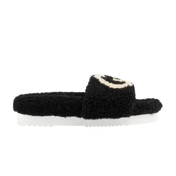 Gucci Interlocking G Merino Wool Slide - Black