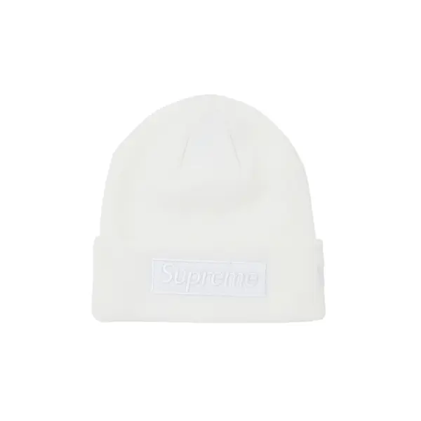 Supreme X New Era Box Logo Beanie - White