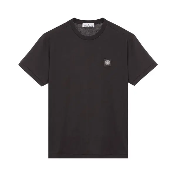 Stone Island Garment-dyed Logo T-shirt - Black