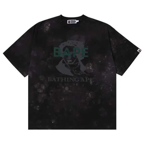 A BATHING APE Tie Dye Bathing Ape Tee - Black