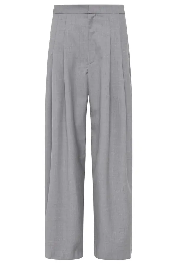 ST. AGNI Adjustable Wool-blend Wide-leg Pants