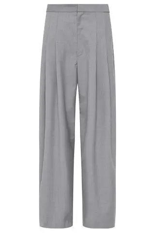 ST. AGNI Adjustable Wool-blend Wide-leg Pants