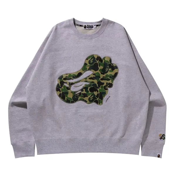 A BATHING APE Abc Camo Patch Relaxed Fit Crewneck