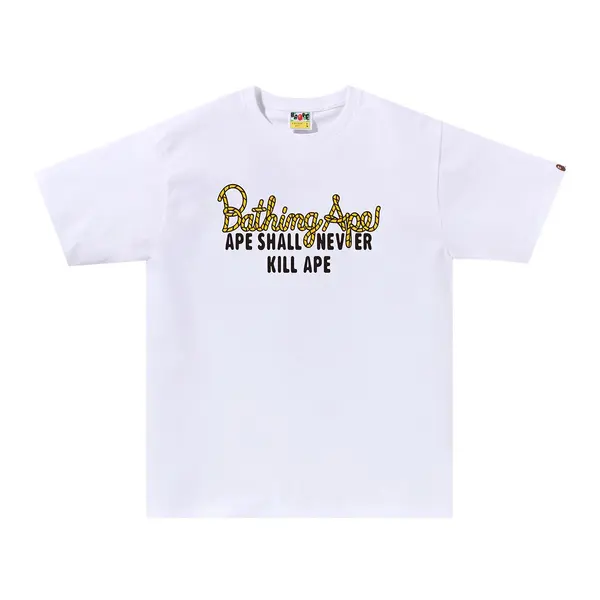 A BATHING APE Champion Logo Tee - White