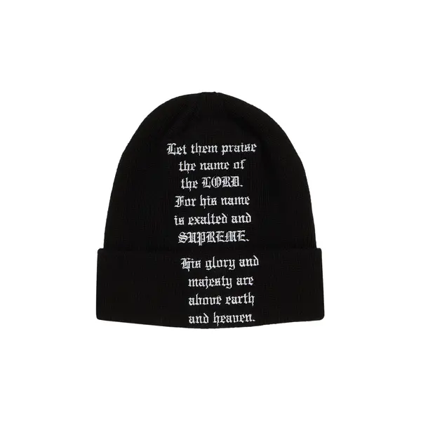 Supreme X New Era Psalm Beanie - Black