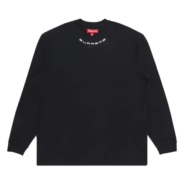 Supreme Collar Logo Long-sleeve Top - Black