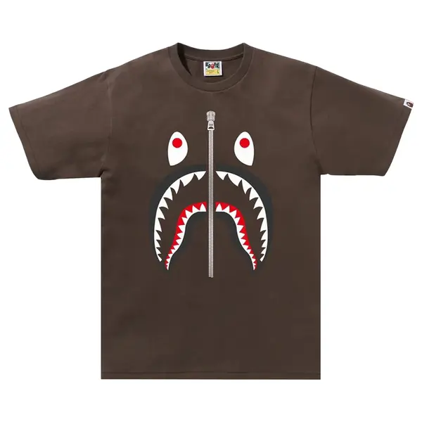A BATHING APE Shark Tee - Brown