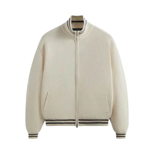 Kith Wyona Full Zip Varsity Sweater - Cream