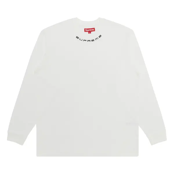Supreme Collar Logo Long-sleeve Top - White
