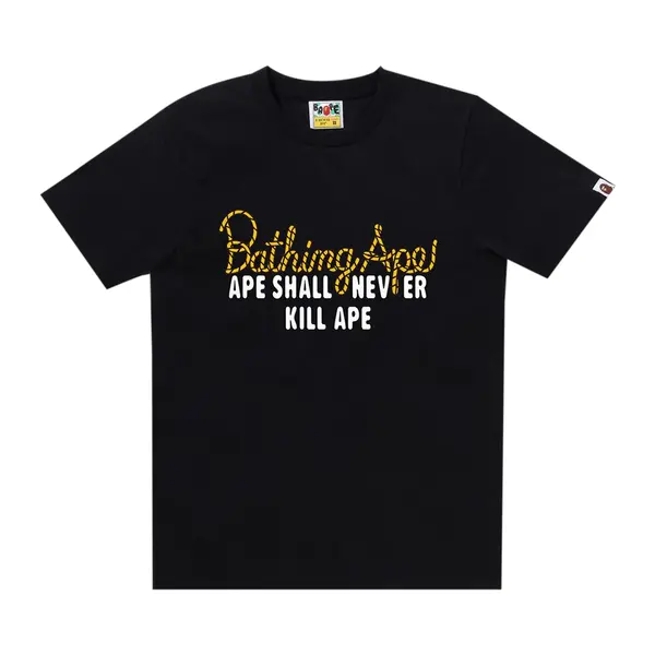 A BATHING APE Champion Logo Tee - Black